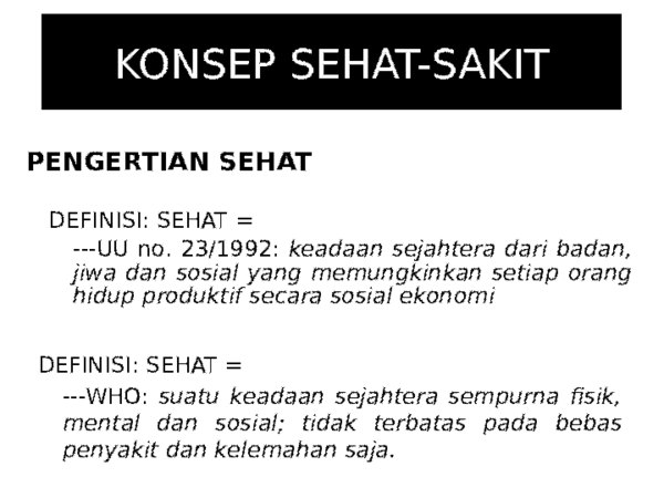 (PPT) KONSEP SEHAT SAKIT