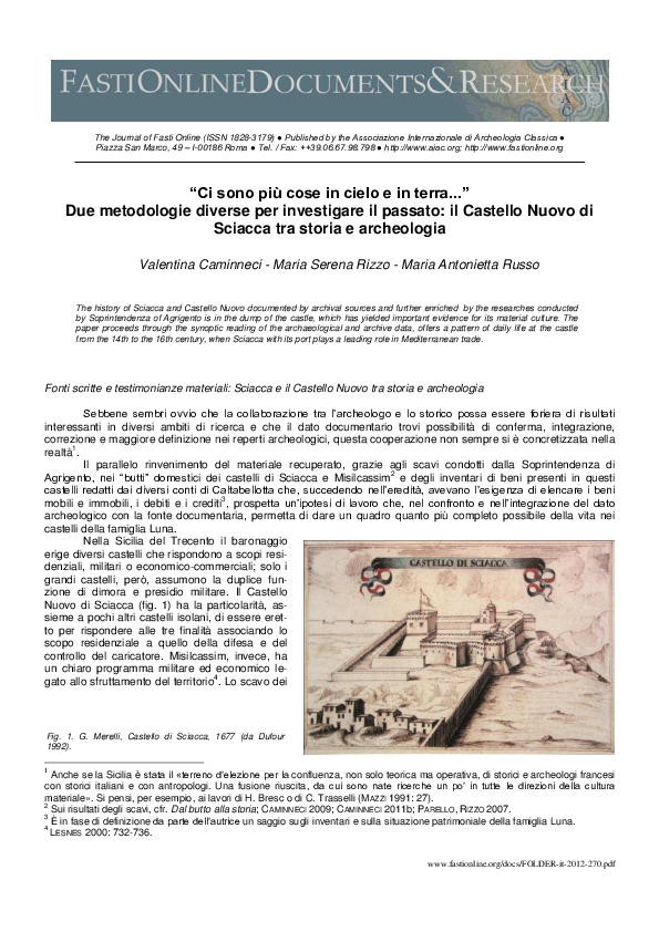 (PDF) Valentina Caminneci, Maria Serena Rizzo, Maria Antonietta Russo ...