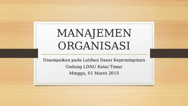 (PPT) Manajemen Organisasi