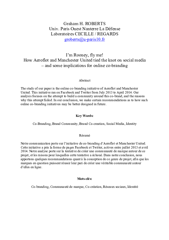 (PDF) I’m Rooney, Fly Me! How Manchester United and Aeroflot tied the ...