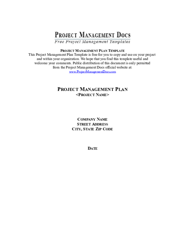 (DOC) Project Management Plan