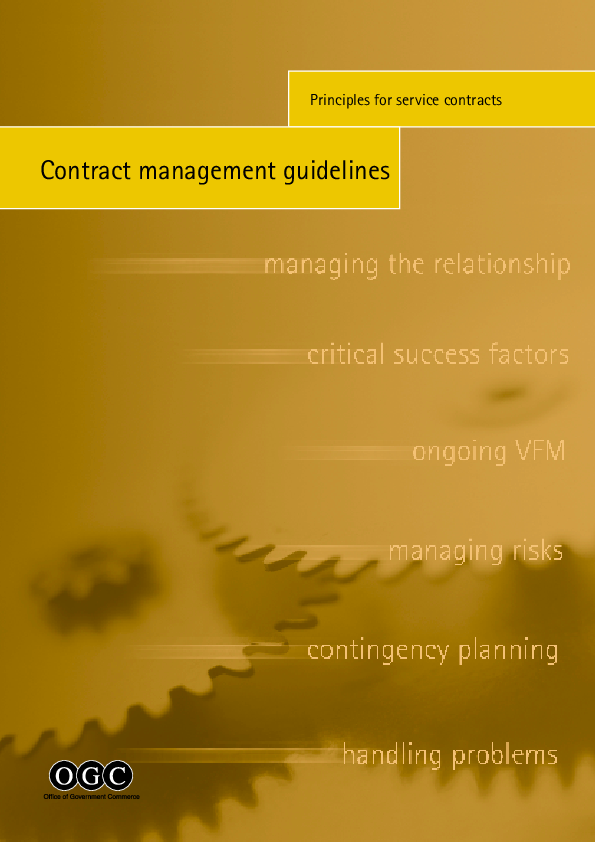 (PDF) Principles for service contracts Contract management guidelines