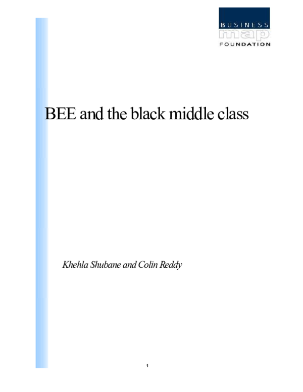 (DOC) BEE and the black middle class