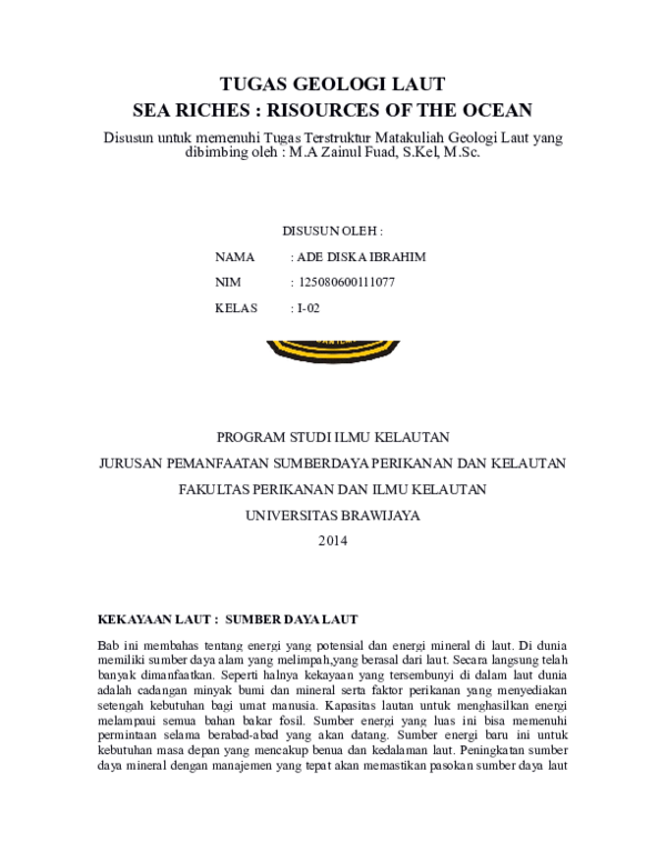 (DOC) GEOLOGI LAUT