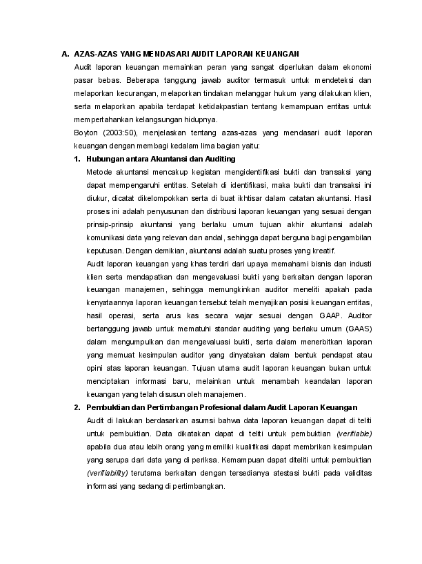 (DOC) Bab 2: Audit Laporan Keuangan dan Tanggung Jawab Auditor
