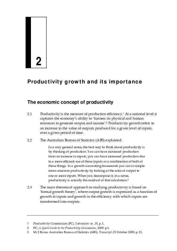 (PDF) Productivity growth and its importance