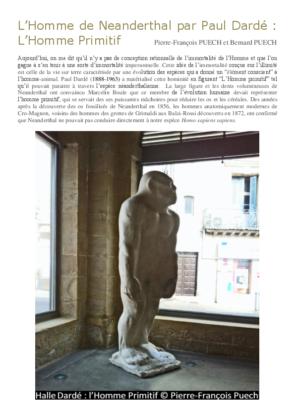 (PDF) L’Homme de Neanderthal par Paul Dardé : L’Homme Primitif