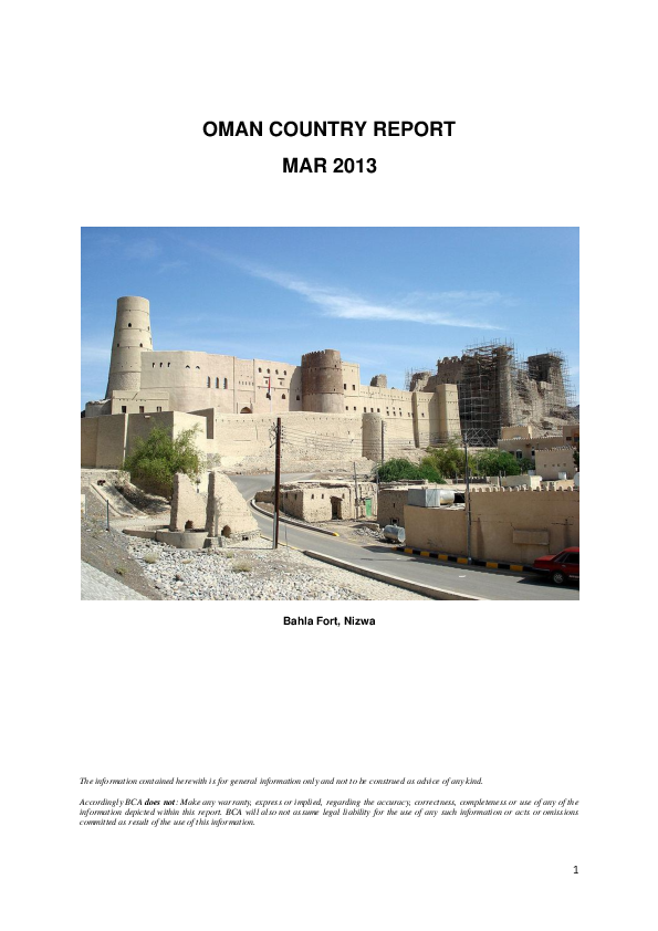 (PDF) OMAN COUNTRY REPORT MAR 2013