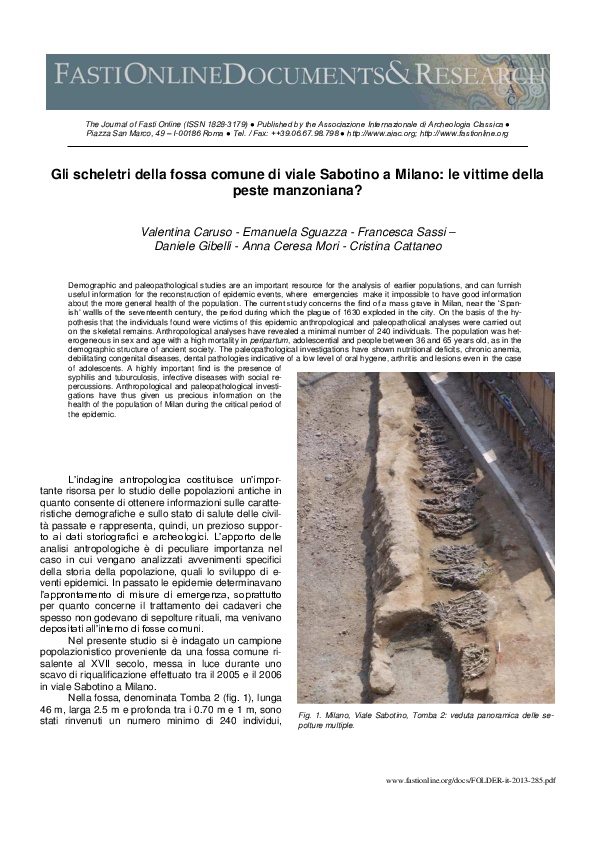 (PDF) Valentina Caruso, Emanuela Sguazza, Francesca Sassi, Daniele ...