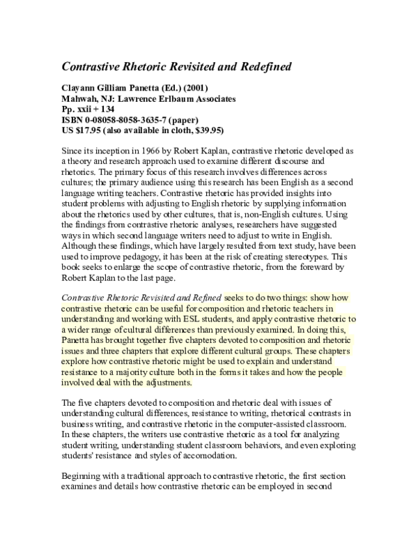 (DOC) Contrastive Rhetoric Revisited and Redefined.docx