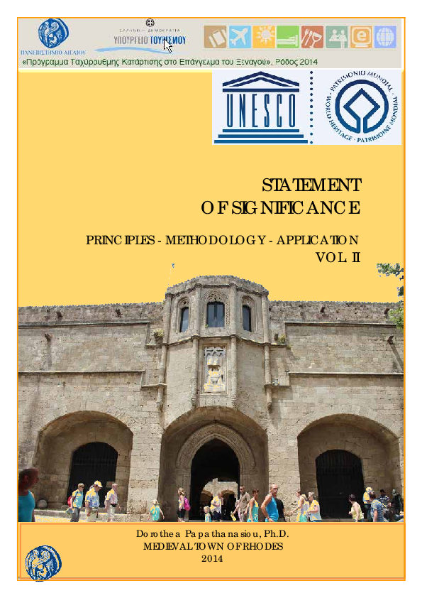 (PDF) Medieval Town of Rhodes. Statement of Significance