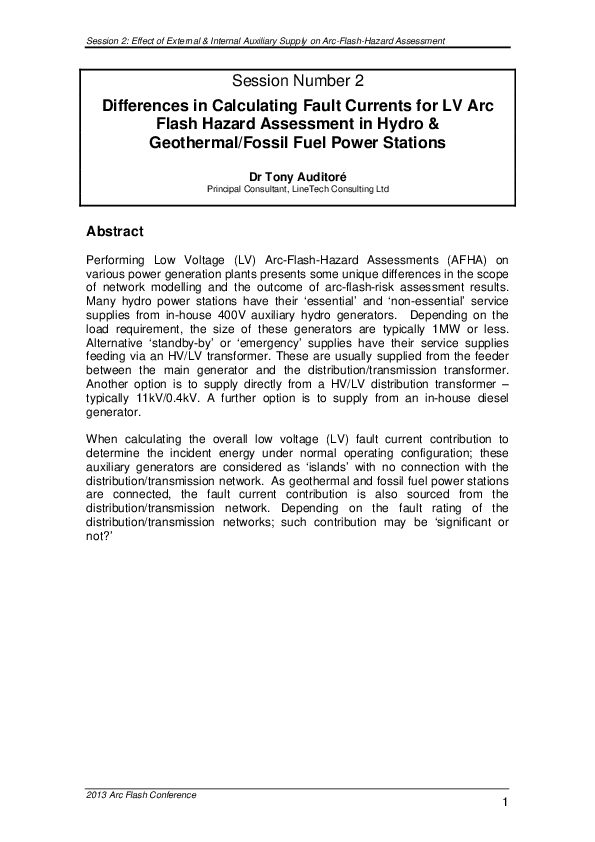(PDF) Session Number 2 Differences in Calculating Fault Currents for LV ...
