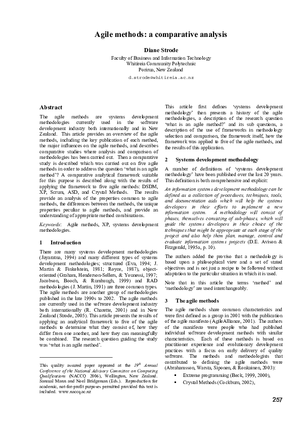 (PDF) Agile methods: a comparative analysis