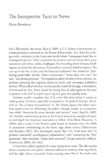 (PDF) The Interpretive Turn in News