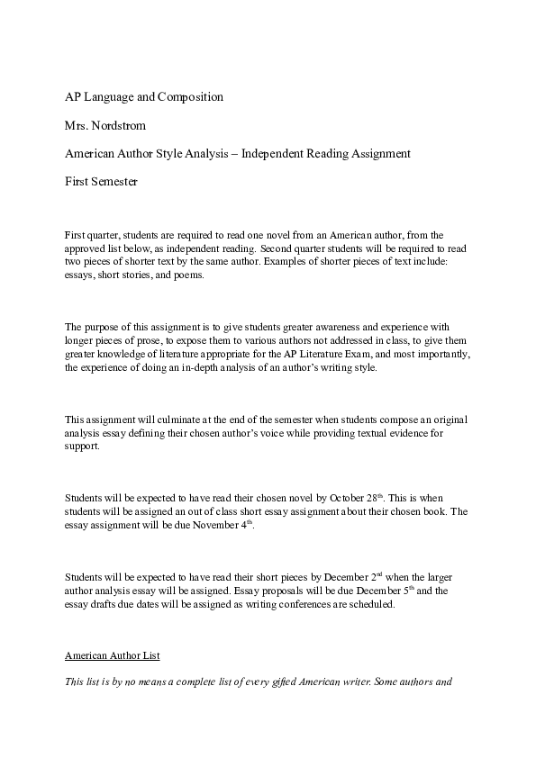 AP Language and Composition