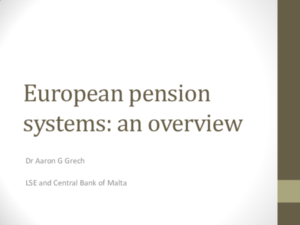 (PDF) European pension systems: an overview