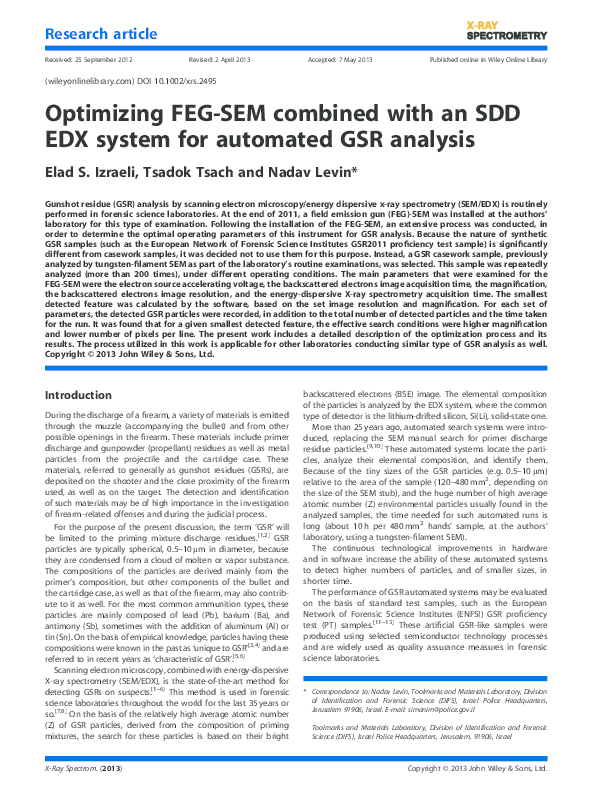 (PDF) Optimizing FEG-SEM combined with an SDD EDX system for automated ...