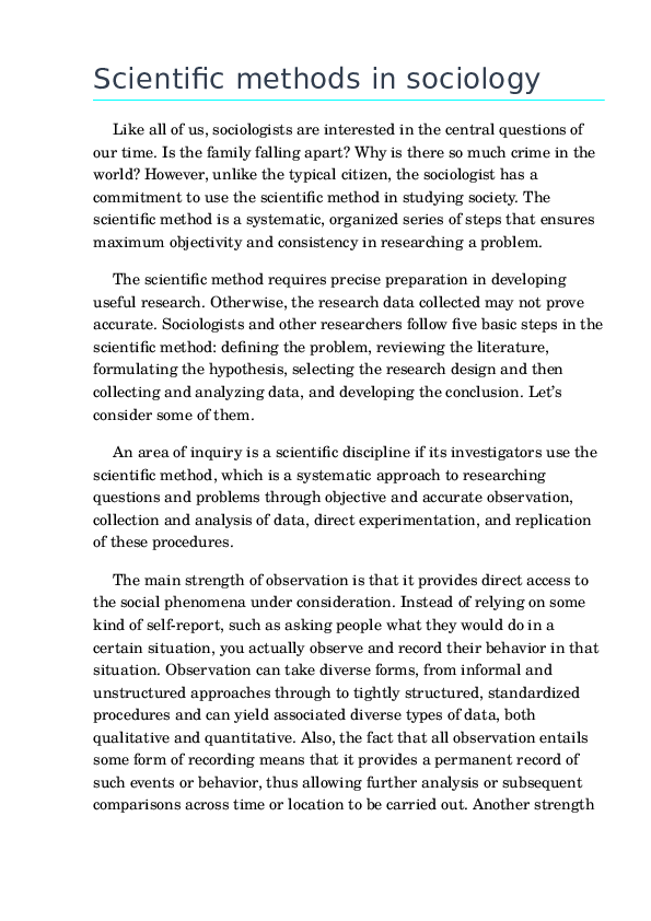 (DOC) Scientific methods in sociology