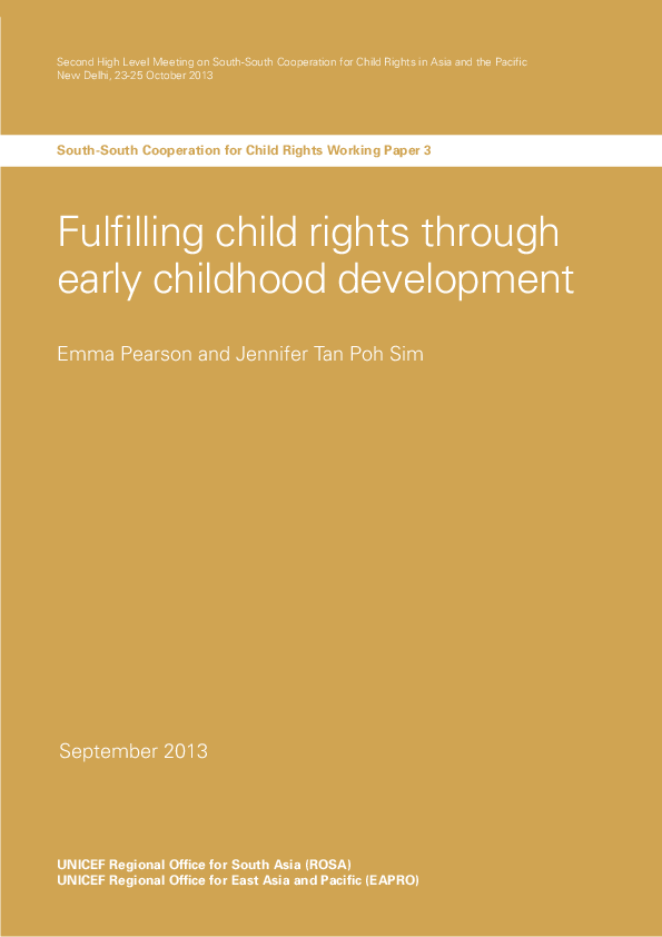 (PDF) Fulfilling child rights through early childhood development