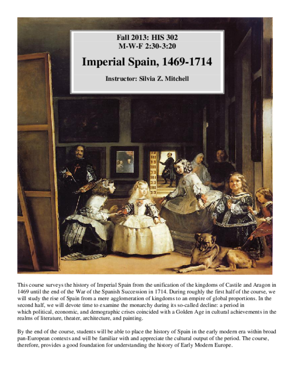 (PDF) Upper Division Undergraduate Course: Imperial Spain, 1469-1713