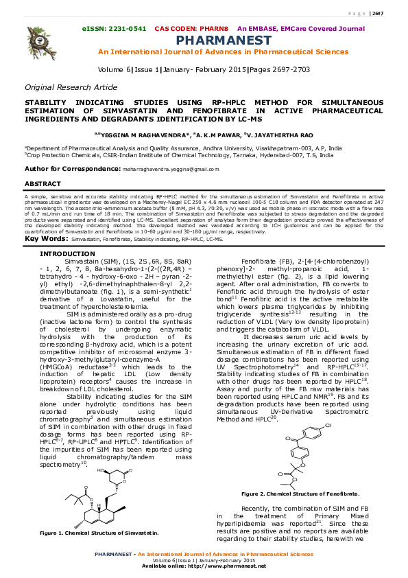 (PDF) STABILITY INDICATING STUDIES USING RP-HPLC METHOD FOR ...