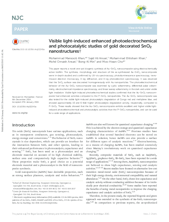 (PDF) Visible light-induced enhanced photoelectrochemical and ...