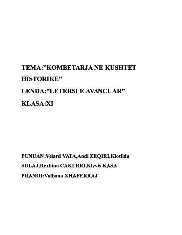 (DOC) Pushtimet e para osmane ne Shqiperi