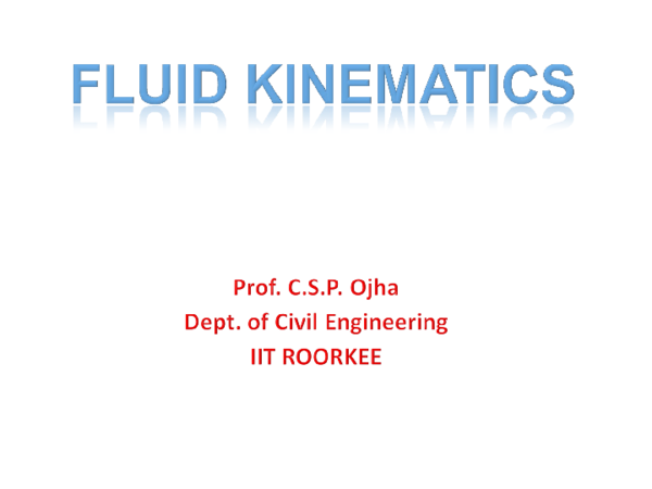 (PPT) FLUID KINEMATICS
