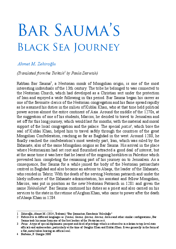(PDF) Bar Sauma's Black Sea Journey (1287)