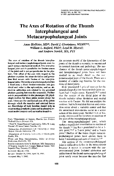 The Axes of Rotation of the Thumb Interphalangeal and ...