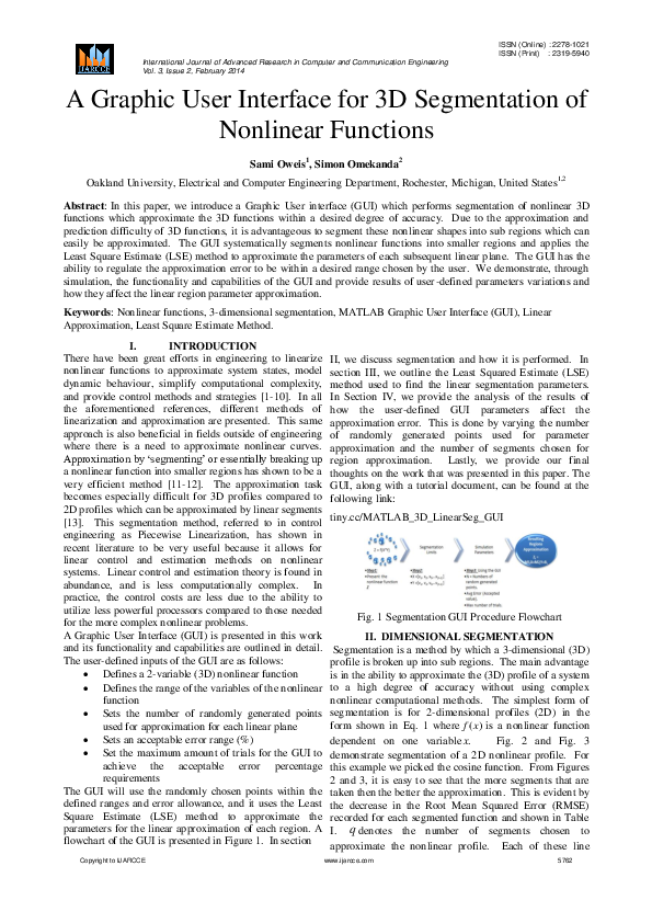 (PDF) A Graphic User Interface for 3D Segmentation of Nonlinear Functions