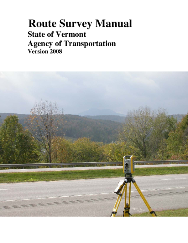 (PDF) Route Survey Manual State of Vermont Agency of Transportation
