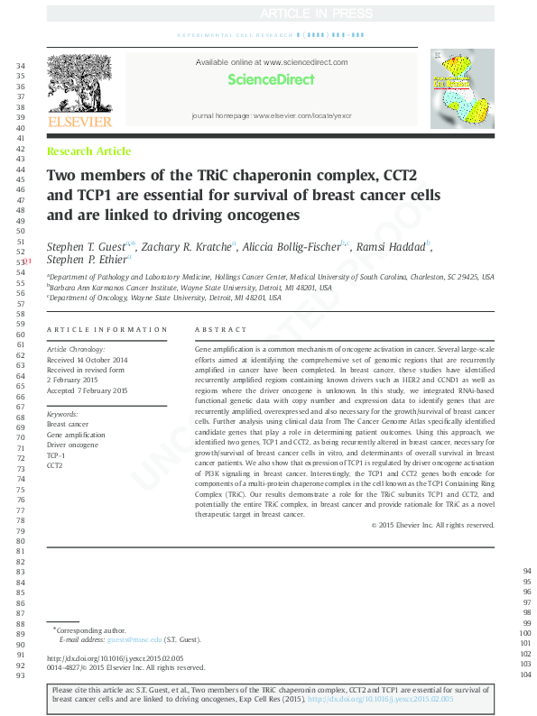 (PDF) TwomembersoftheTRiCchaperonincomplex,CCT2 and ...