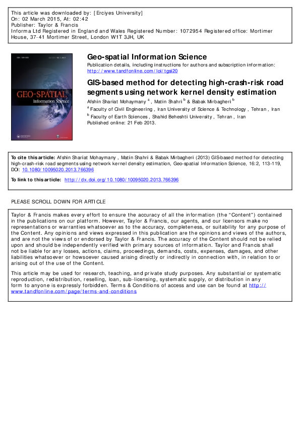 Pdf Geo Spatial Information Science Gis Based Method For Detecting