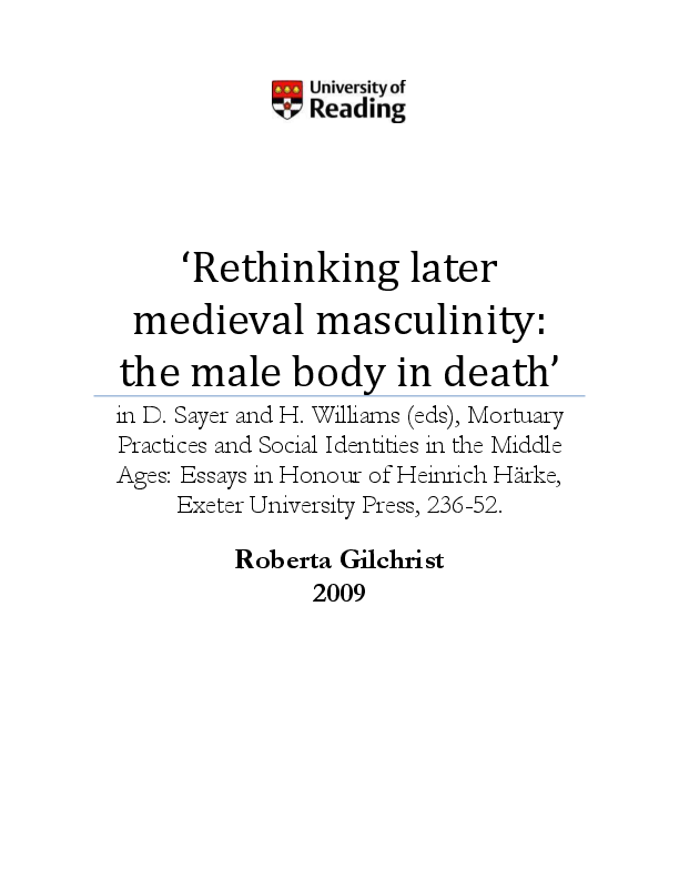 (PDF) Rethinking later medieval masculinity: the male body in death