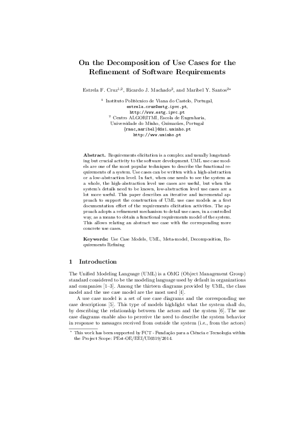 (PDF) On the decomposition of use case diagrams for the refinement of requirements | Estrela ...