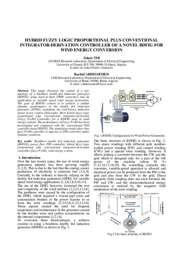 Pdf Hybrid Fuzzy Logic Proportional Plus Conventional Integrator Derivation Controller Of A
