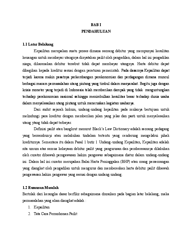 (DOC) Paper Hukum Kepailitan