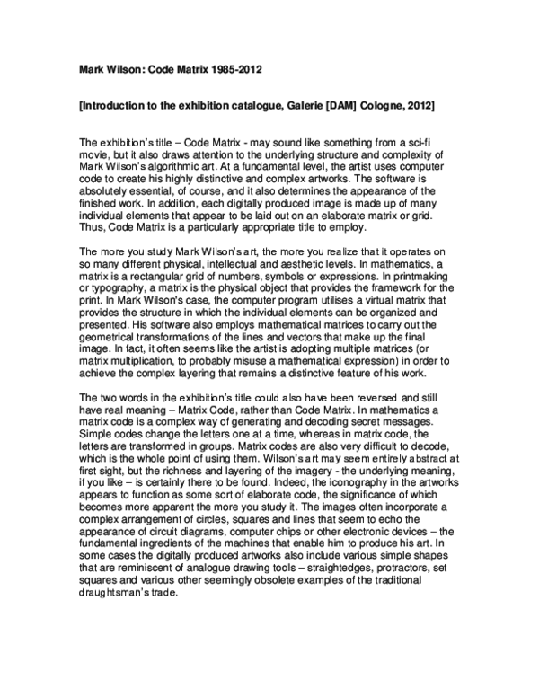 (PDF) Mark Wilson: Code Matrix