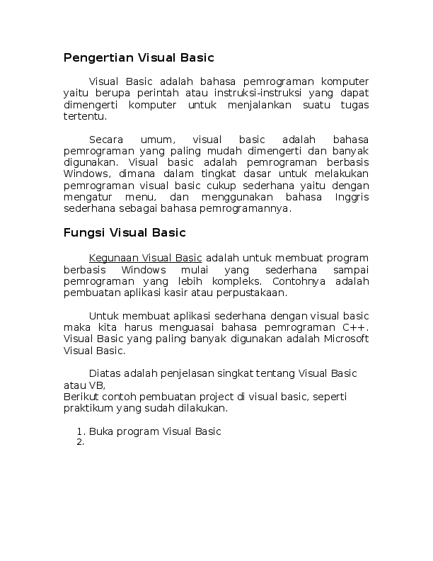 (DOC) Pengertian Visual Basic