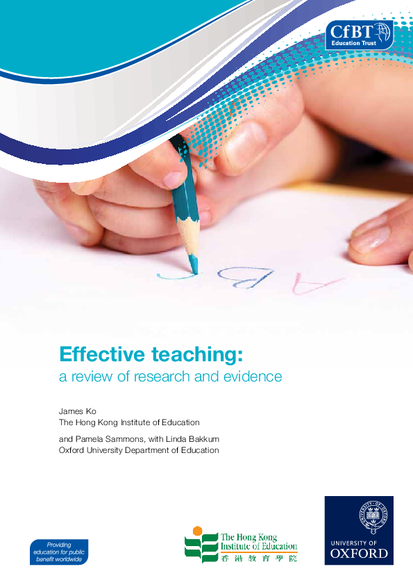 (PDF) Effective Teaching: a review of research and evidence