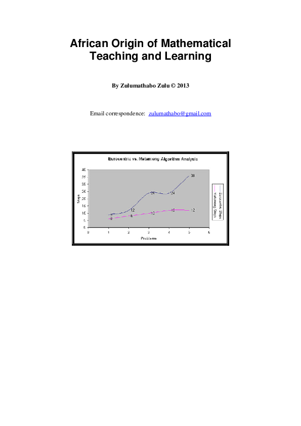 African Mathematical Teaching and Learning