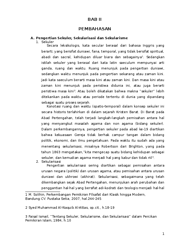 (DOC) Sekular sekularisasi da sekularisme