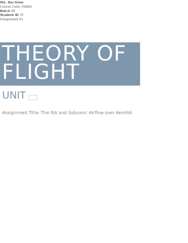 (DOC) Theory of flight 1