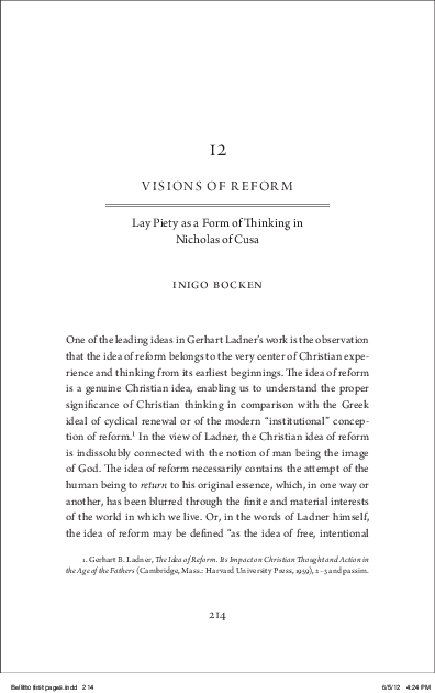 (PDF) Visions of Reform. Lay Piety as a Form of Thinking in Nicholas of ...