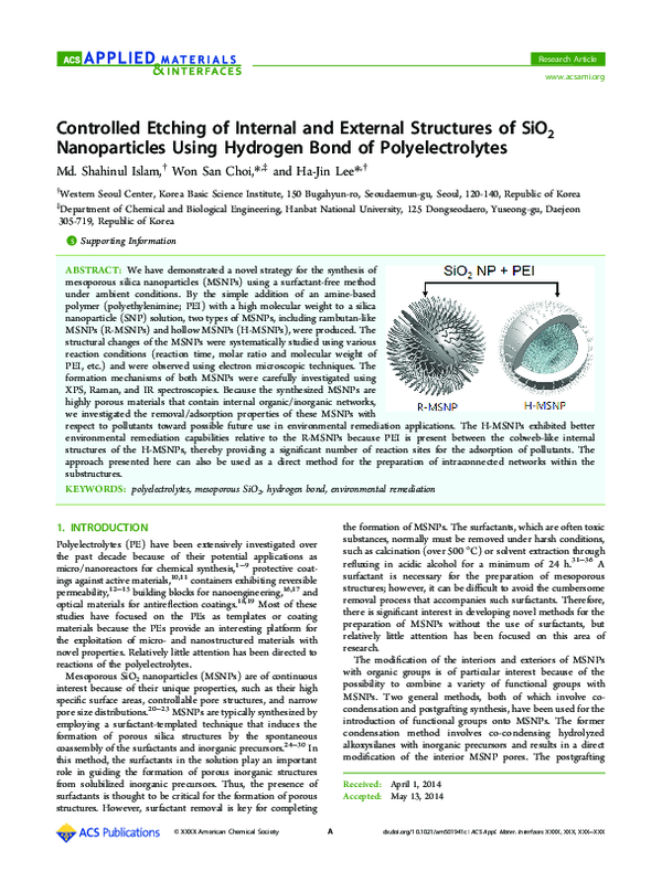 (PDF) Controlled Etching of Internal and External Structures of SiO2 ...