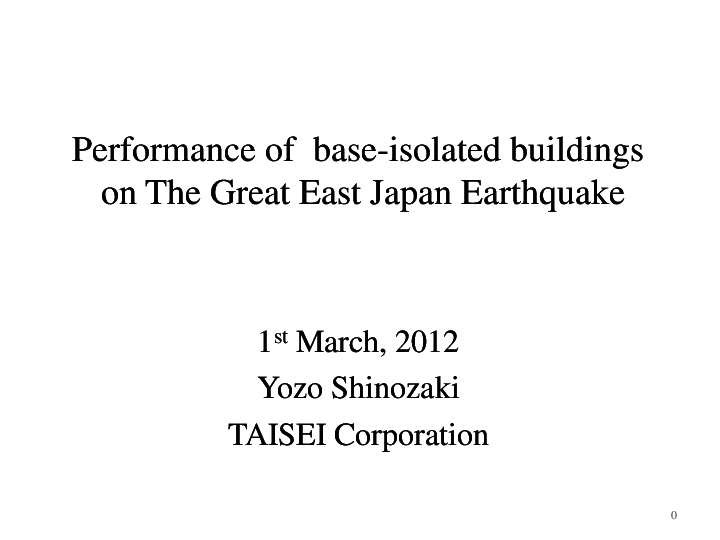 (PDF) Performance of base-isolated buildings on The Great East Japan ...