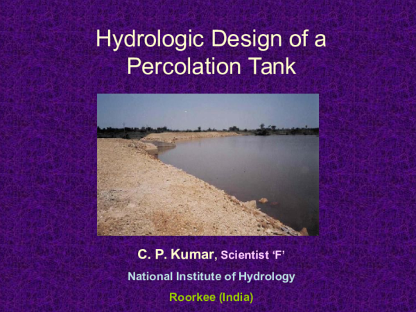 (PPT) Hydrologic Design of a Percolation Tank