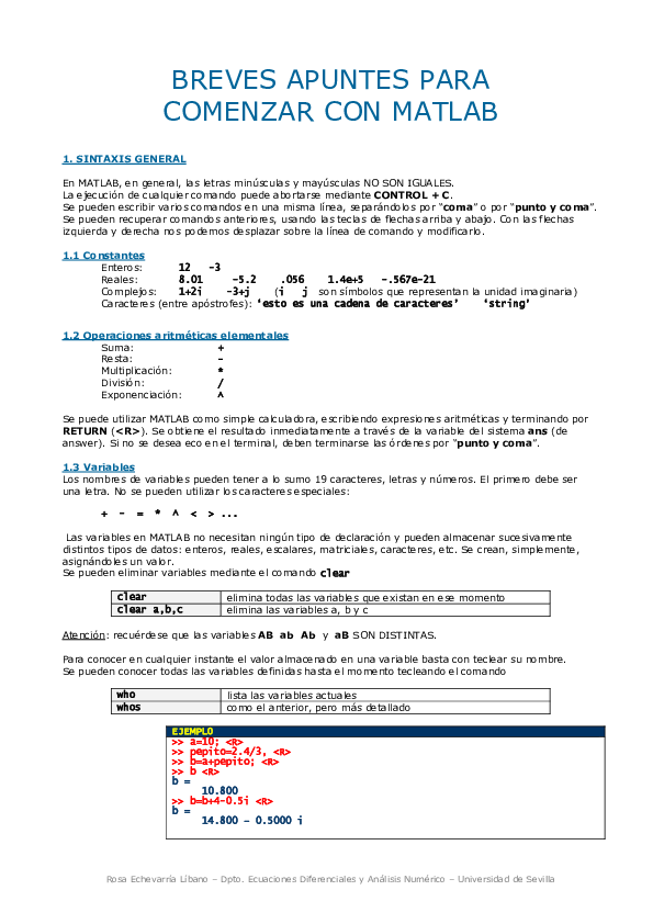 (PDF) BREVES APUNTES PARA COMENZAR CON MATLAB