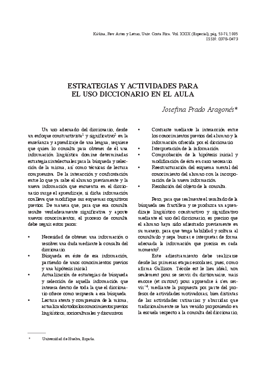 (PDF) ESTRATEGIAS Y ACTIVIDADES PARA EL USO DICCIONARIO EN EL AULA